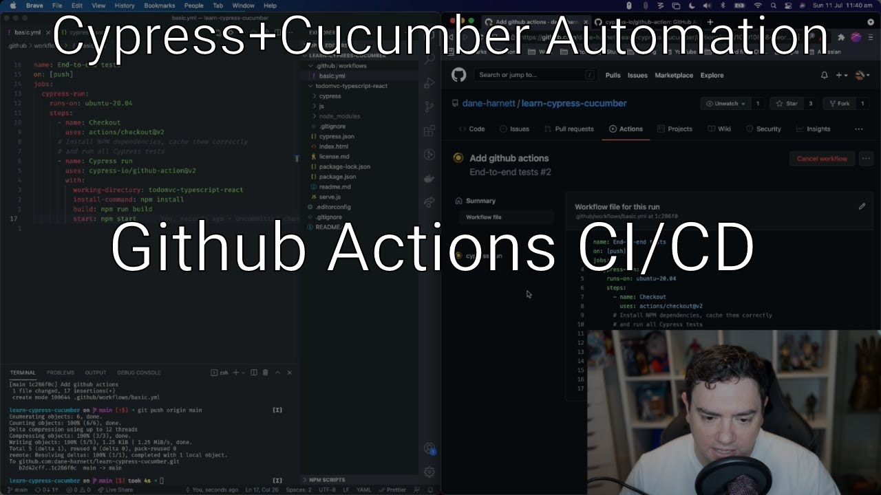 Running Cypress Cucumber Tests with Github Actions