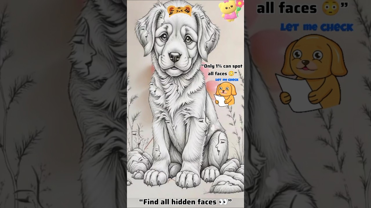 “99% Fail 😱 Find All Hidden Faces” // How Many Faces Can You Find? 😱 #shorts