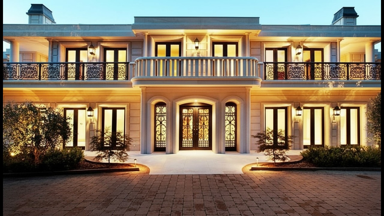 Stunning Luxury Mansion Tour | Elegant Modern Dream Home With Grand Entrance & Balcony Design