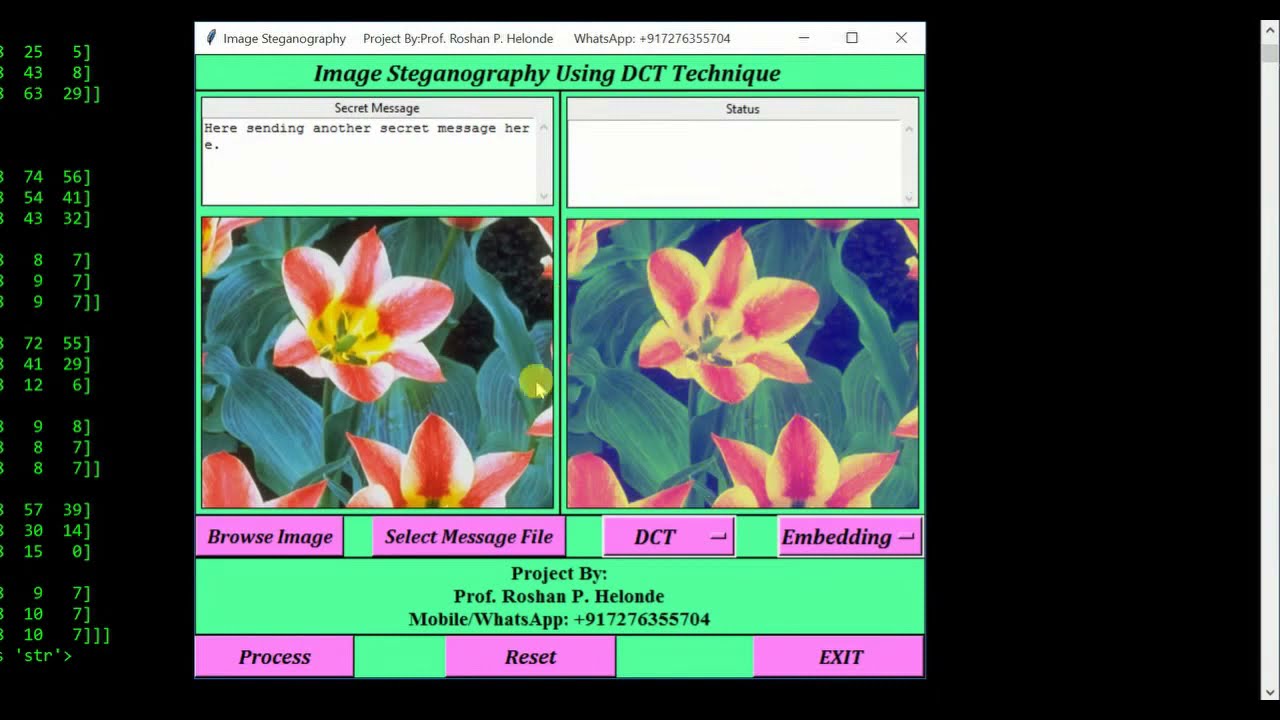 Python Code for Image Steganography Using DCT Algorithm Full Project Source Code IEEE Based Project