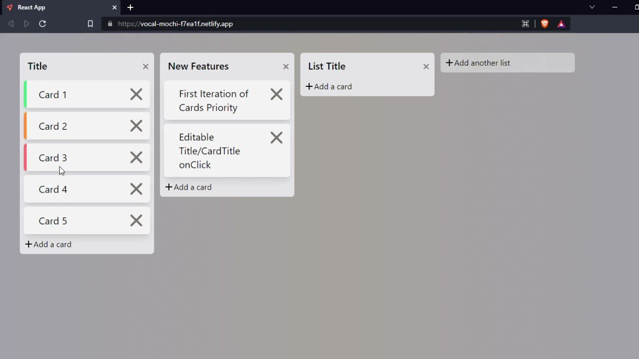 ReactJS Trello Clone #04 | V3 is online with color coded priority buttons   #javascript #react