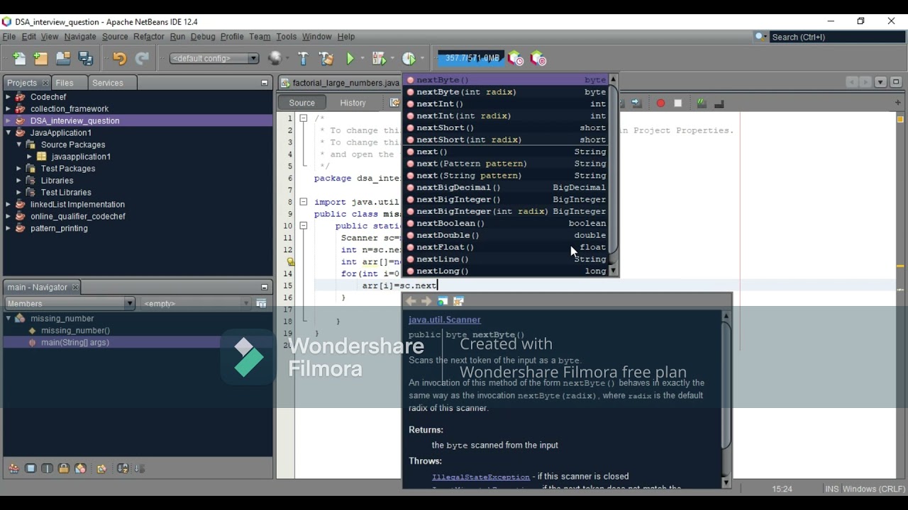 Missing number in array(GeeksforGeeks) Interview Practice questions