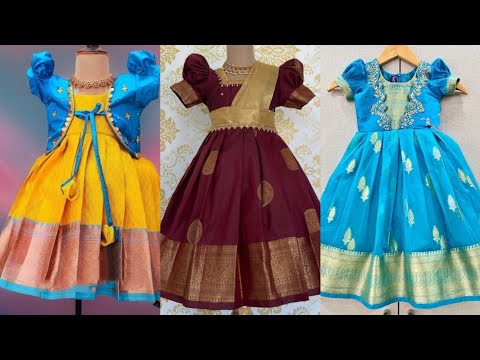 Latest Silk Frock Designs for Girl Babies | Party Wear Pattu Gown for Girl Babies 2024| Pattu Frock