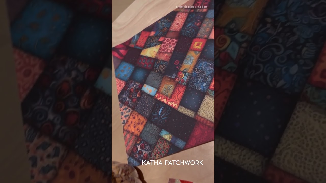 Crafted Color: A Patchwork Adventure 🌈✂️ #art #design #patchwork  #interiordesign #wallpaper #home