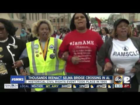 Alabama city re-enacts march that sparked "Bloody Sunday"