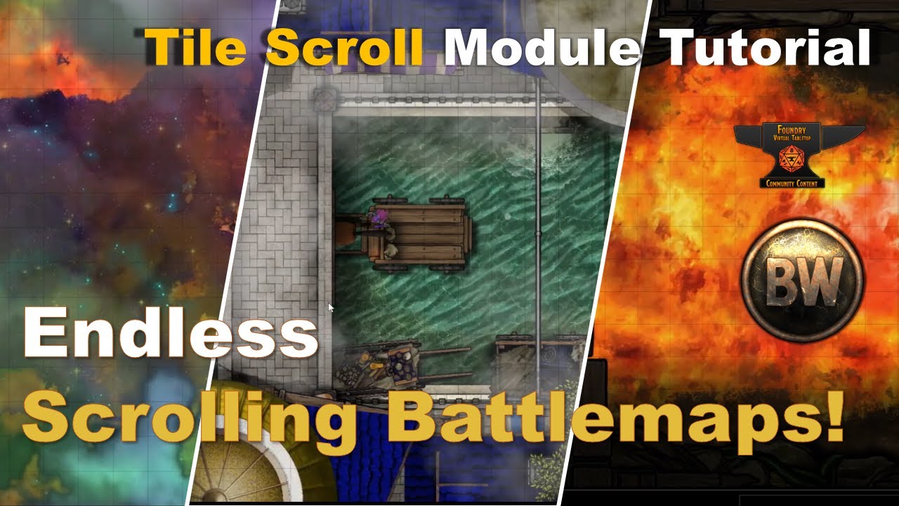 #FoundryVTT Tutorial: Create Scrolling Battlemaps with Tile Scroll Module, a Parallaxia alternative