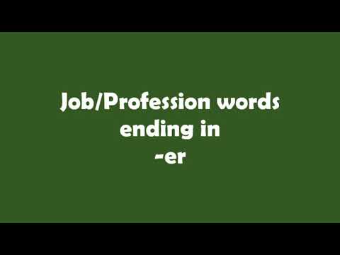 Jobs/Profession words ending in -er