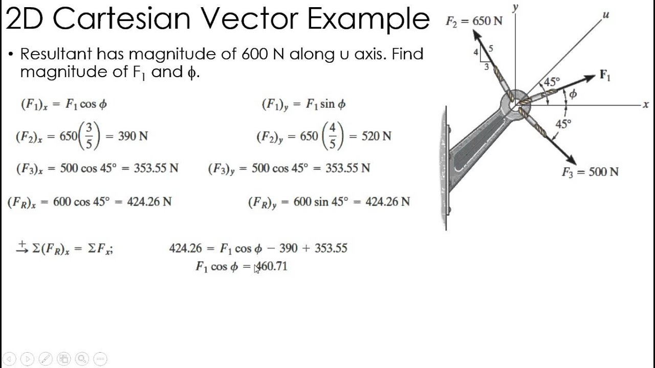 Statics Example: 2D Cartesian Coordinates 2