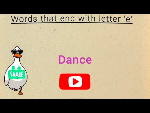Words that end with letter 'e'