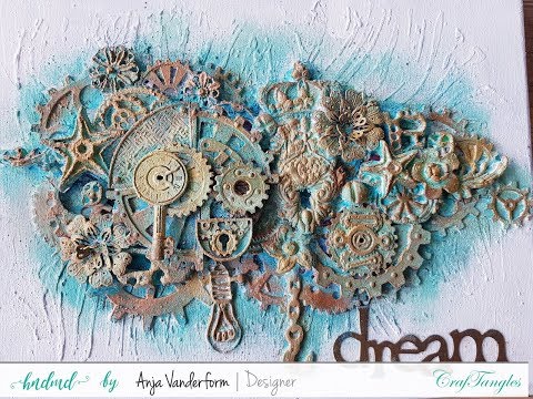 Mixed media canvas with CrafTangles products