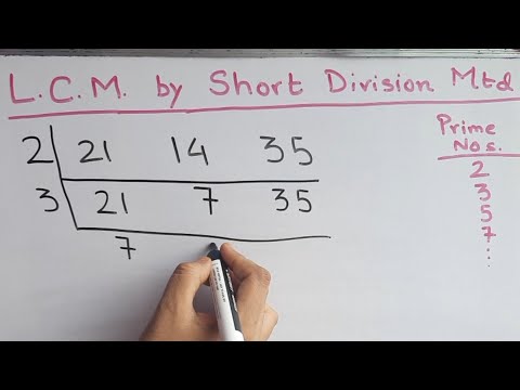 L.C.M. (Least Common Multiple) of 21 , 14 and 35 by Short Division method @mathstubelearning123