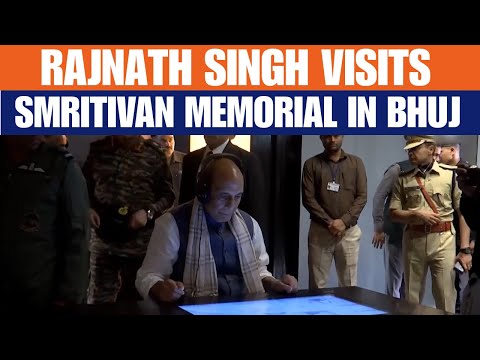 Defence Minister Rajnath Singh visits Smritivan Earthquake Memorial Museum in Gujarat’s Bhuj | News9