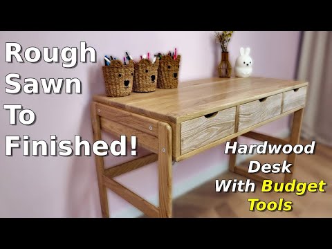 DIY Solid Oak & Ash Desk | Budget Tools, Pro Results!