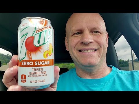 Trying The New Tropical 7UP Zero Sugar