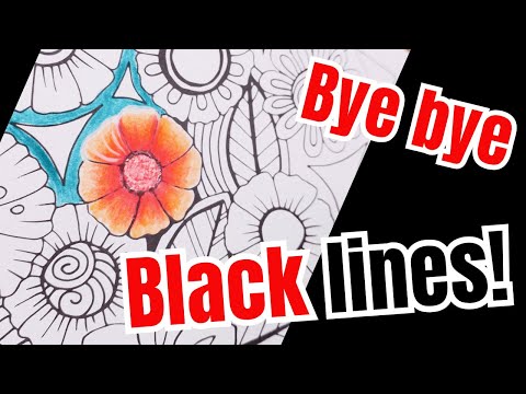 How to Soften or Remove Black Lines from Coloring Pages | White Acrylic Ink Trick!