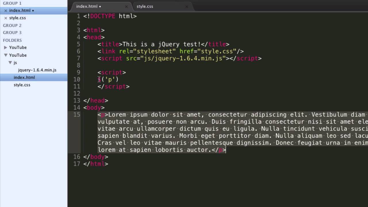 jQuery Tutorial: The Basics