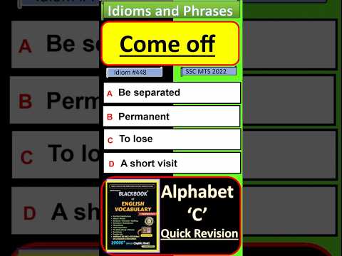Come off | Idioms and phrases | Black book of English vocabulary | #blackbook #sscchsl