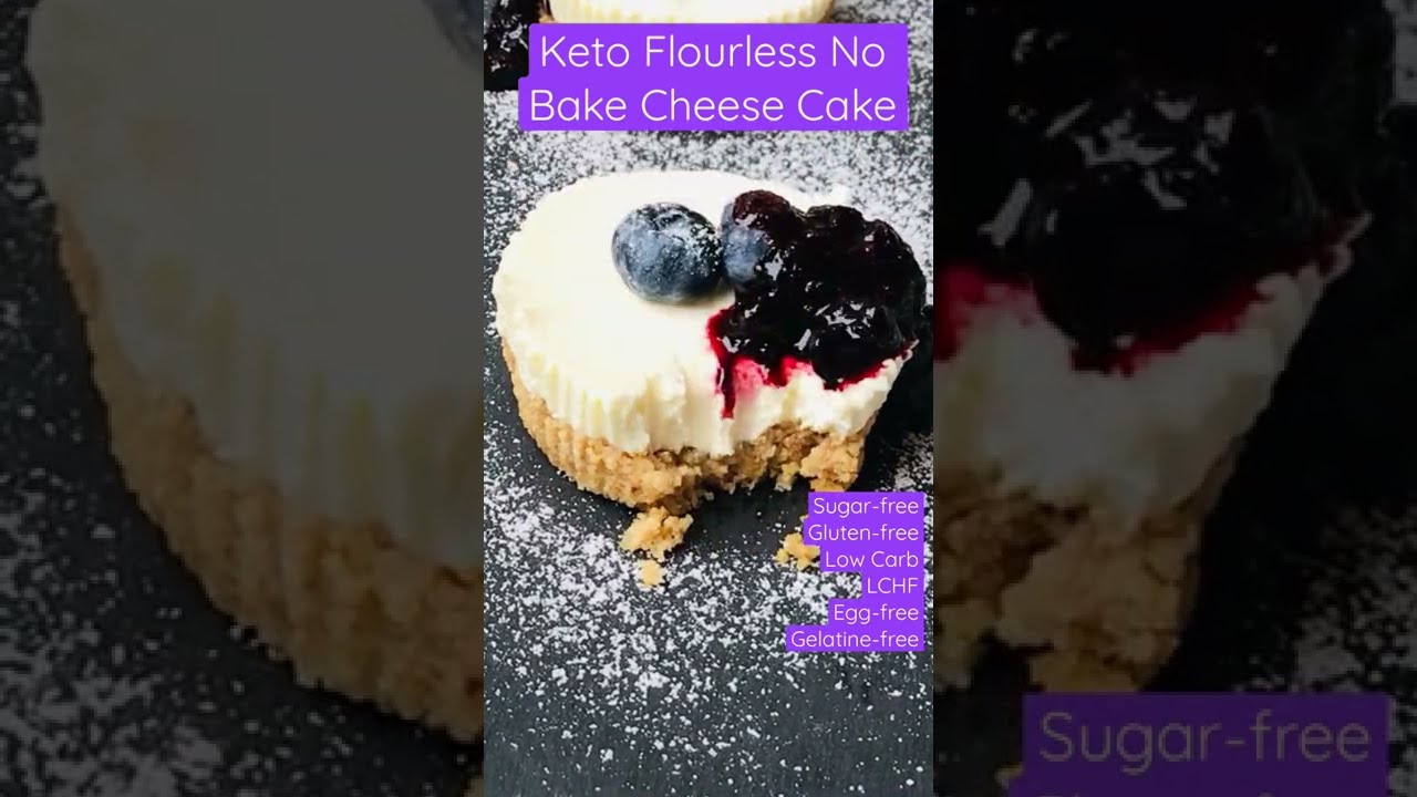 Keto Flourless No Bake Cheesecake💜Sugar-free, Gluten-free, Egg-free, Gelatine-free, Low Carb, LCHF