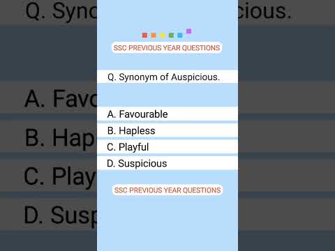 Synonym of Auspicious || SSC English Best Vocab ||Previous year question #shorts #motivation #Vocab