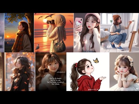 Cute Cartoon Girls Dpz For Profile Photo || Best Cartoon Dpz For Girls || Beautiful Hijab Girls Dpz🎀