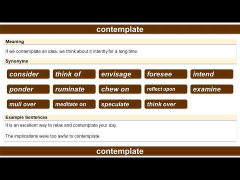 contemplate, Thesaurus, Synonyms, Vocabulary Development, English Practice for Fluency #Words