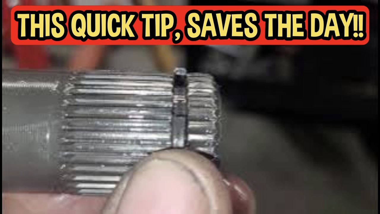 CV axle installation quick tech tip