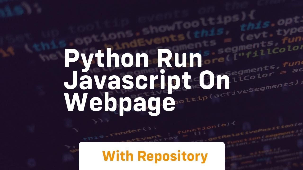 python run javascript on webpage