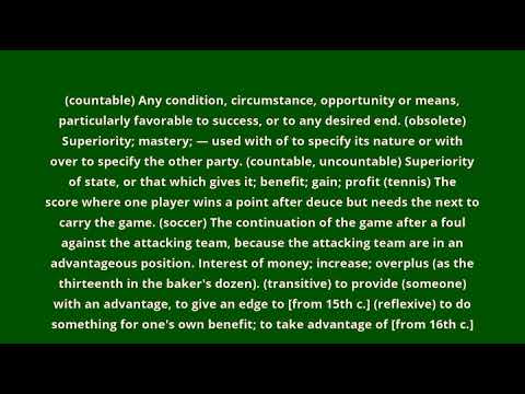 what is the meaning of advantage