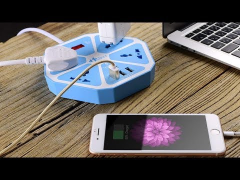 The Hulker Action Extension Lead 4 USB Ports Surge Protection Universal Socket