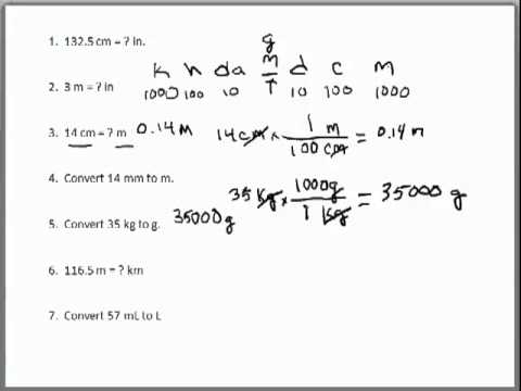 Dimensional Analysis Problems #1 metric conversions