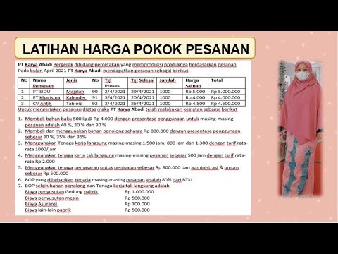 Cara Membuat jurnal untuk Harga Pokok Pesanan dari awal transaksi sampai produk selesai - manufaktur