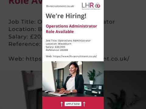 Job Title: Operations Administrator - Blackburn - lh-recruitment