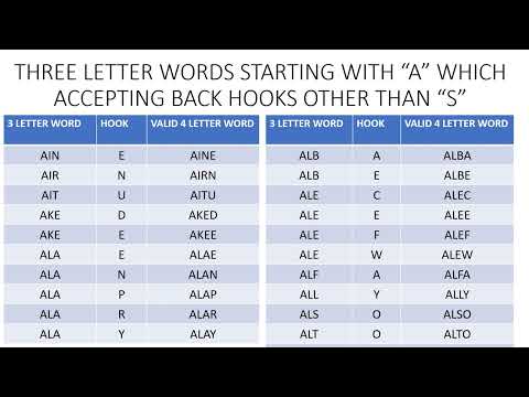 Three Letter Scrabble Words Starting with A with back Hooks
