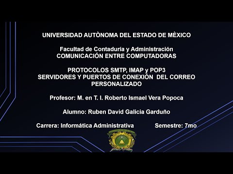 PROTOCOLOS SMTP, IMAP y POP3 SERVIDORES Y PUERTOS DE CONEXIÓN DEL CORREO PERSONALIZADO