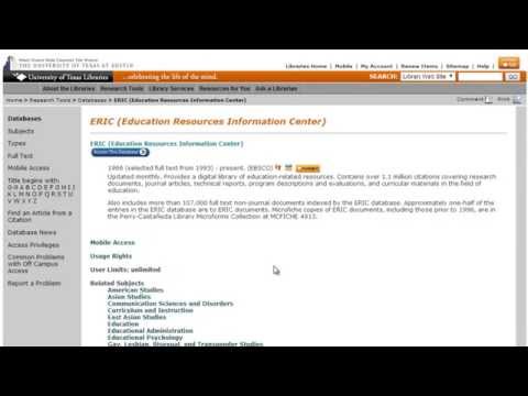 How to Search for Articles Using ERIC - UT Libraries