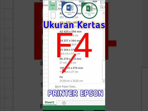 CARA MEMBUAT UKURAN KERTAS F4 PRINTER EPSON #shorts