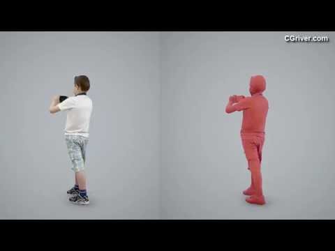 3D Human Model: Realistic Casual Boy for 3ds Max, Cinema 4D, SketchUp, Rhino, VRay and Thea Render