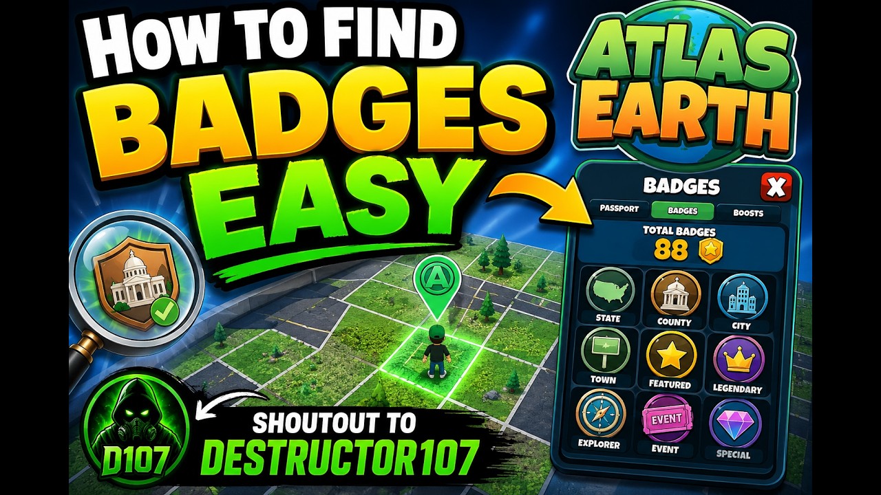 🎖️ How to Find Badges EASY on Atlas Earth 🌎 (Fast Passport Leveling!)