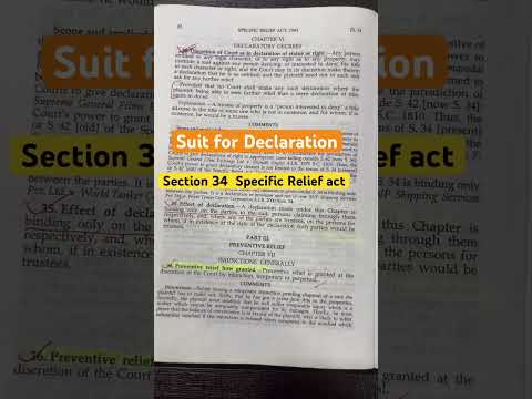 Suit for Declaration, section 34 SRA, civil suit