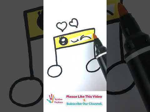 HOW TO DRAW A CUTE MUSIC NOTE #shorts #youtubeshorts #viralshort #drawing #music
