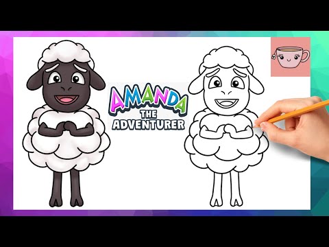 How To Draw Wooly The Sheep - Amanda The Adventurer | Cute Easy Step By Step Drawing Tutorial