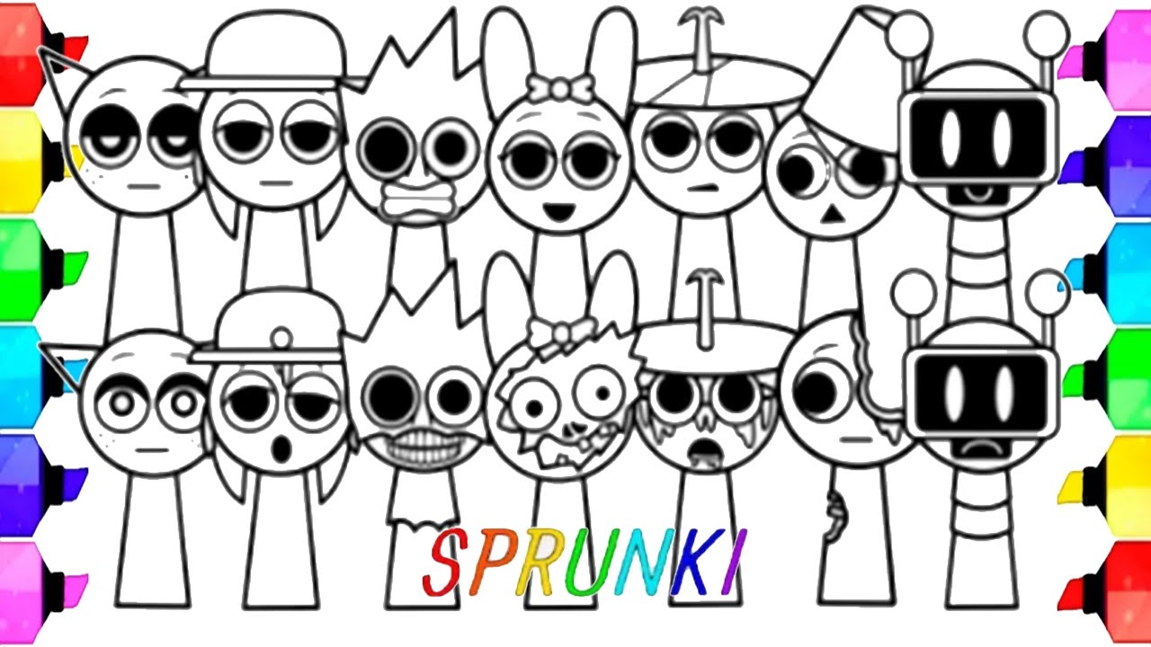 Incredibox Sprunki coloring Pages / How to Color SPRUNKI Normal versions Vs Horror / NCS MUSIC