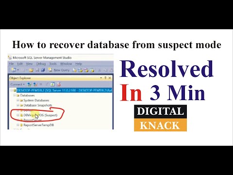 How to Recover MS SQL Database from Suspect Mode || Solved 100%