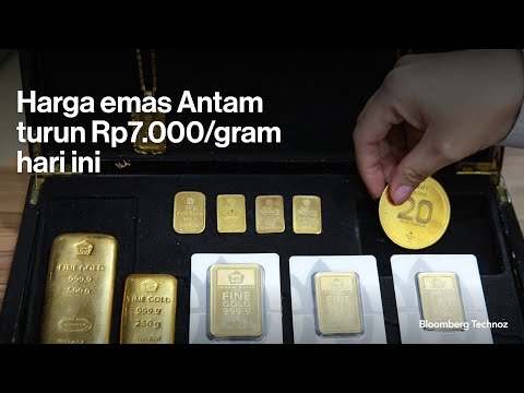 Harga emas Antam turun Rp7.000/gram hari ini