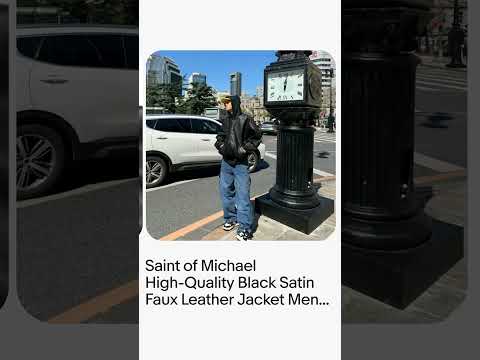 Saint of Michael High-Quality Black Satin Faux Leather Jacket Men's Hooded Coats