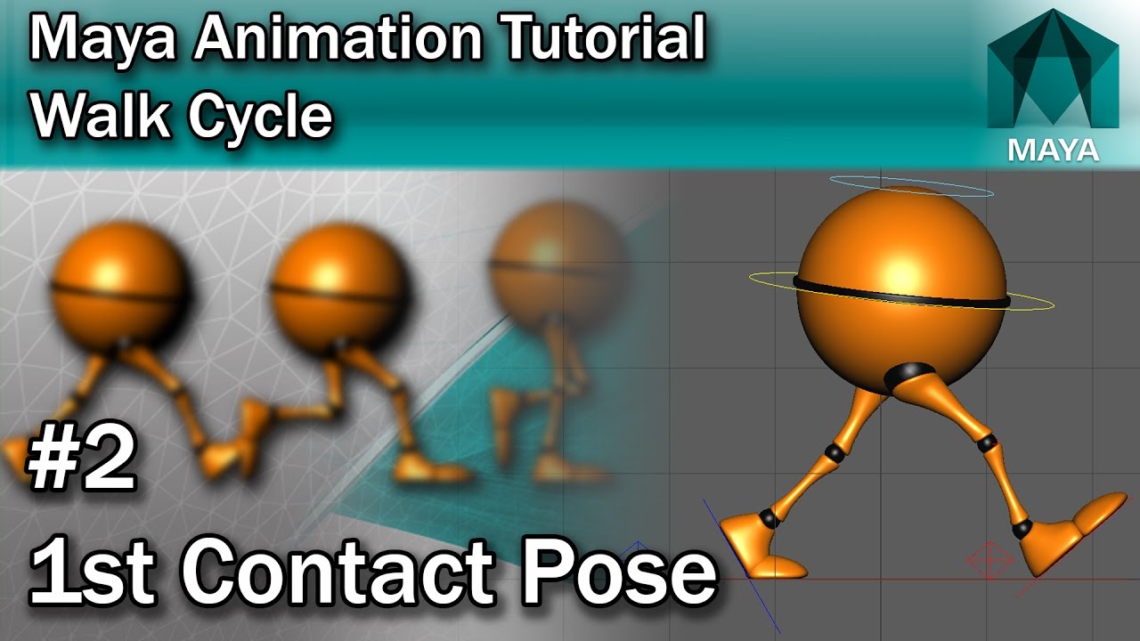 Maya Walk Cycle Tutorial #2 Setting the 1st Contact Pose