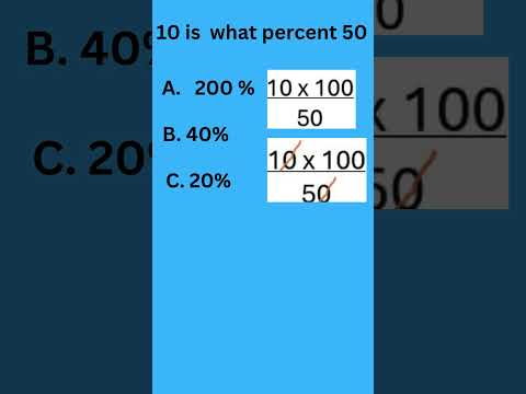 10 is what percent of 50