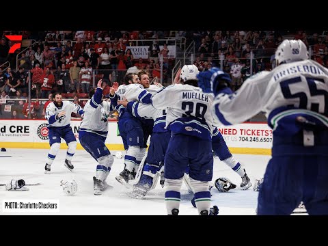Abbotsford Canucks Full Calder Cup Celebration, Handshakes, Trophy Presentation And Player Cup Laps