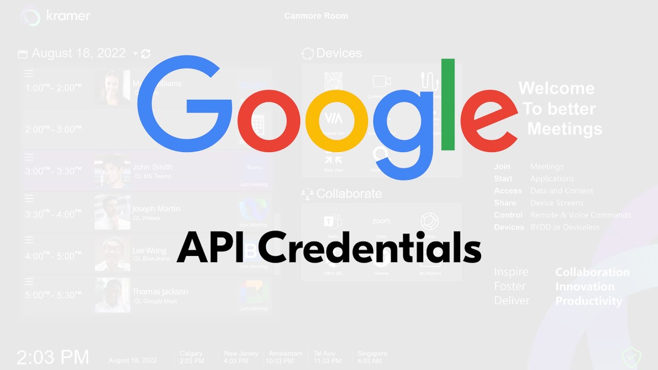 Using Google API Credentials in Kramer Quicklaunch
