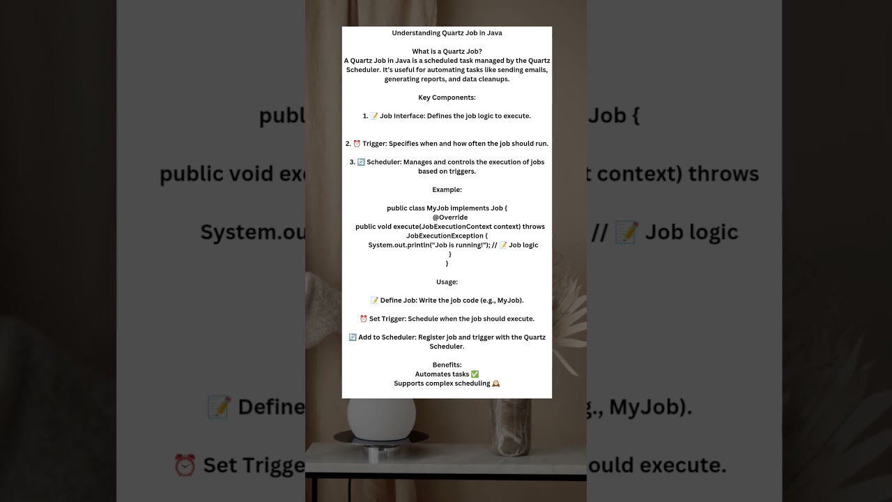 Quartz in Java!#Java #Quartz #Scheduler #Automation #JavaTips #Coding #Programming #JavaJobs #Tech
